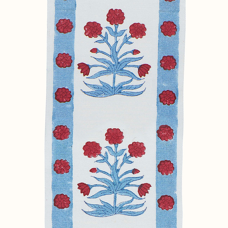 Molly Mahon Trim Mughal Block printed cotton Red Blue