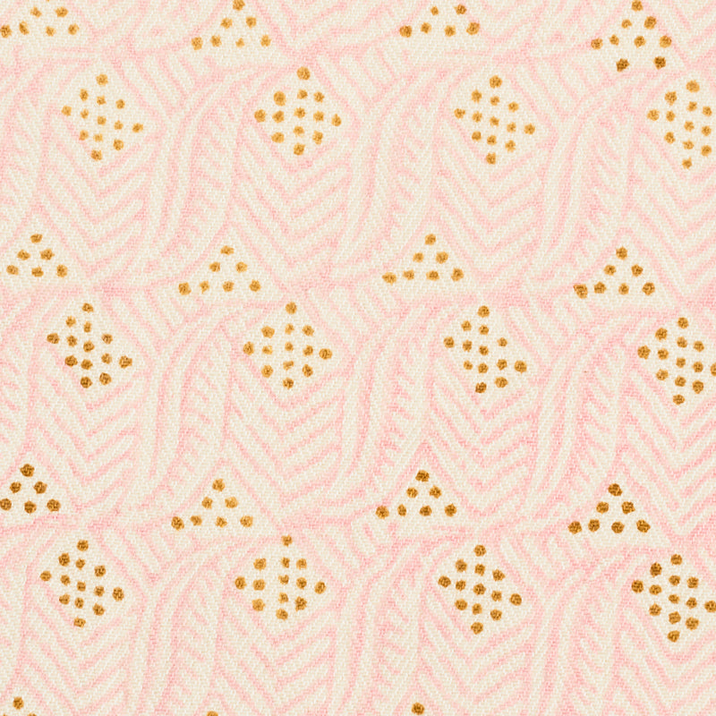 Molly Mahon Indian Leaf Hand Block Printed Pink / Copper
