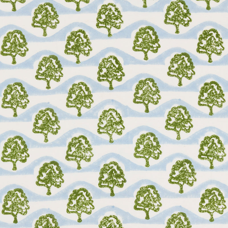 Molly Mahon Sycamore Hand Block Printed Blue / Green