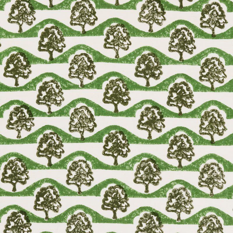 Molly Mahon Sycamore Hand Block Printed Olive / Green
