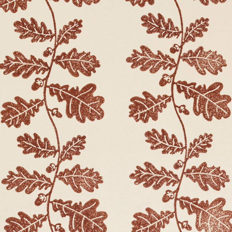 Molly Mahon Trailing Acorn Hand Block Printed Brown