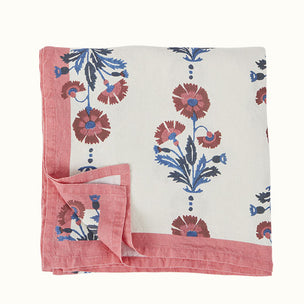 Molly Mahon Tablecloth Dianthus in Indigo Iron