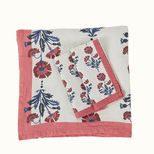 Molly Mahon Tablecloth Dianthus in Indigo Iron