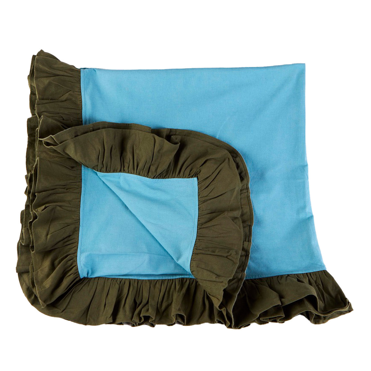 Molly Mahon Tablecloth Frill Sky Olive