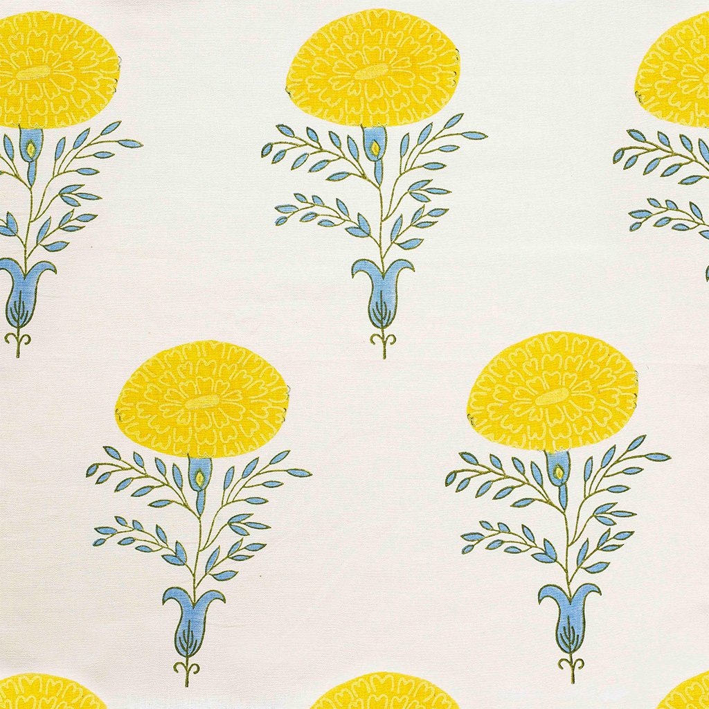 Marigold Block printed Fabric Linen Yellow – Molly Mahon