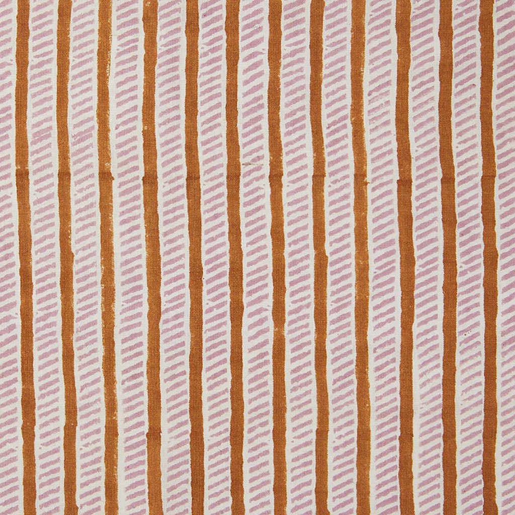 Garden Path Block printed Fabric Linen/Cotton Copper/Rose – Molly Mahon