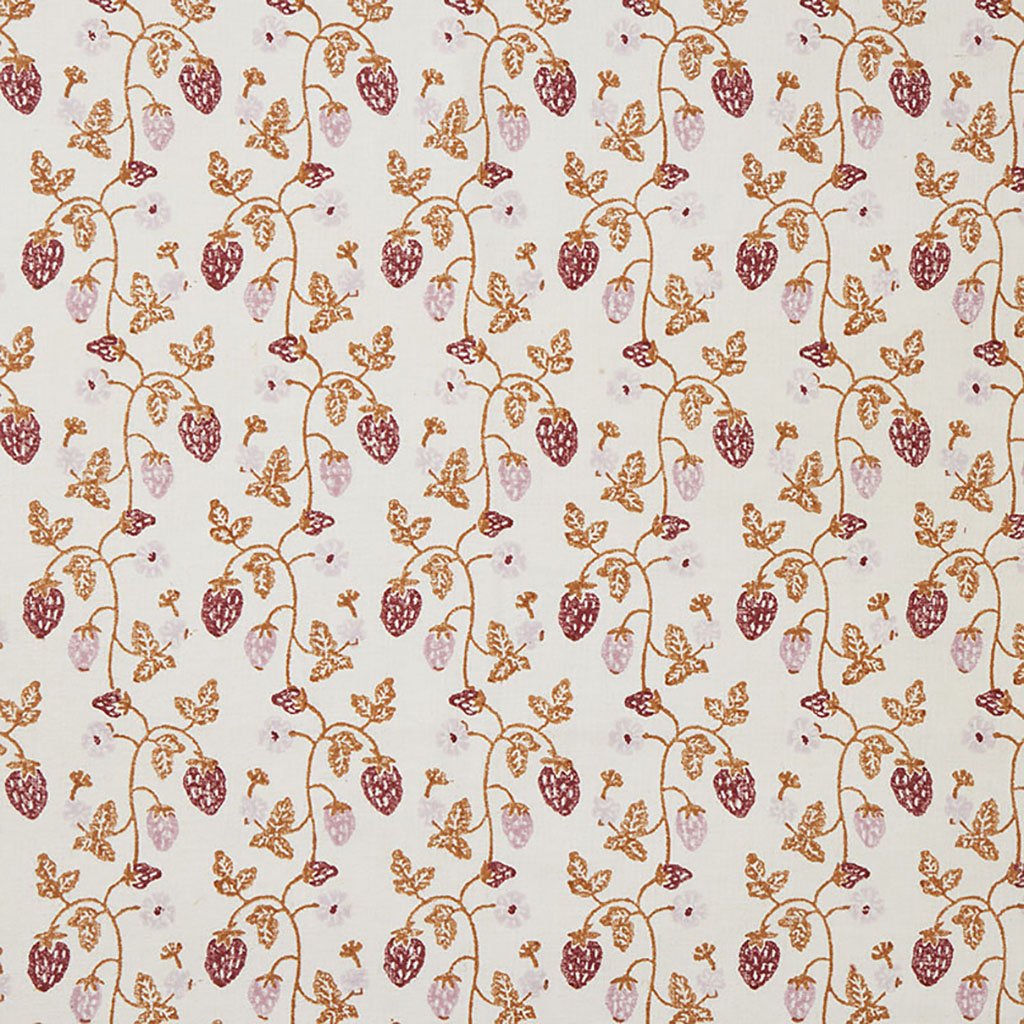 Strawberry Block printed Fabric Linen/Cotton Copper – Molly Mahon