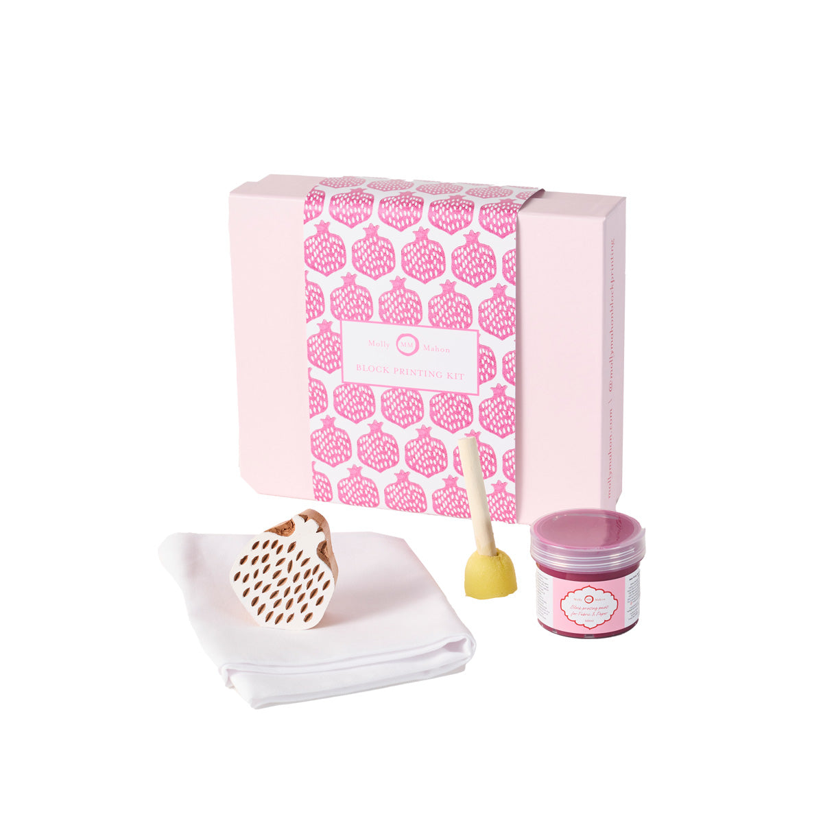 Molly Mahon Block Printing Kit Tea Towel Pomegranate Plum